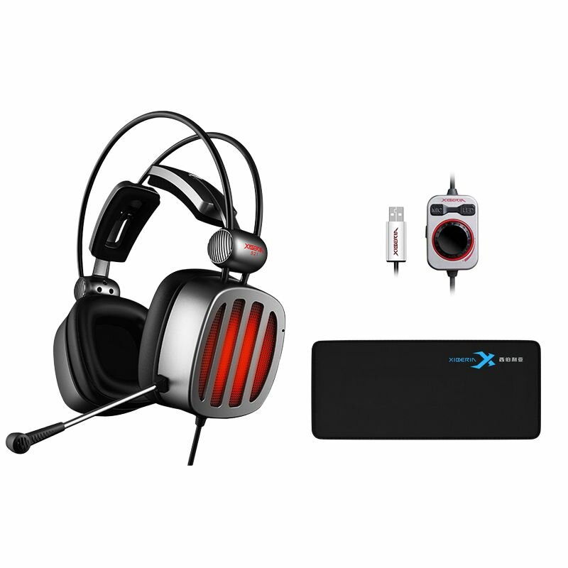 Проводные наушники XIBERIA, S21U Iron Gray-Mouse Pad【USB Interface PC Version】, multicolor