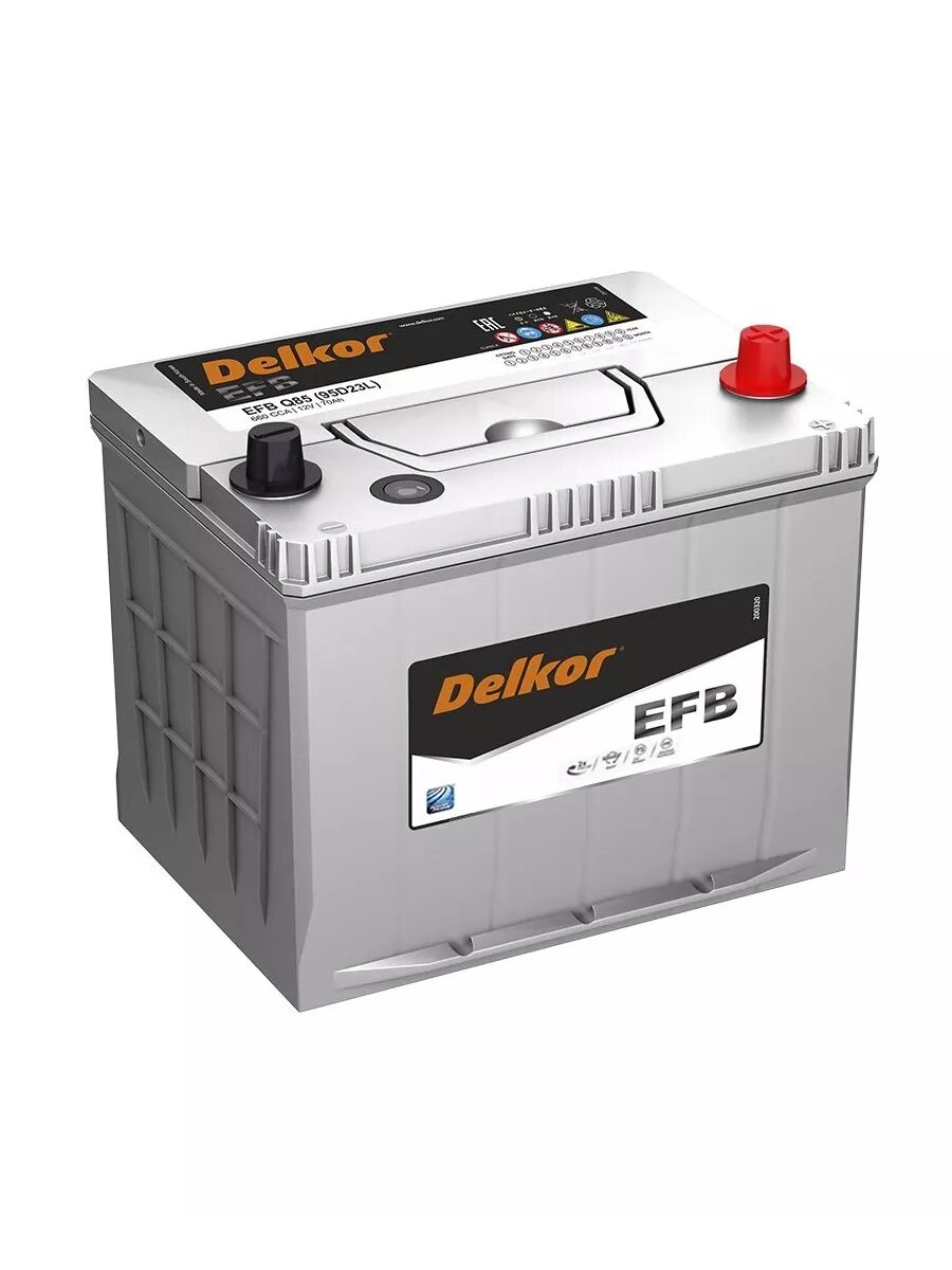 Аккумулятор DELKOR EFB Q-85 95D23L 12V 70Ач обр. пол.