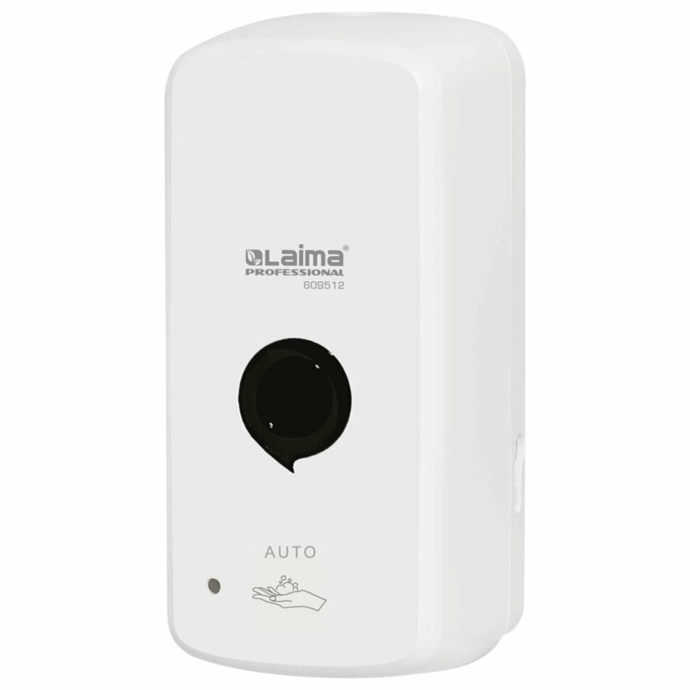 Дозатор для жидкого мыла-пены LAIMA PROFESSIONAL PREMIUM, наливной, сенсорный, 1 л, белый, ABS-пластик, 609512, 609512