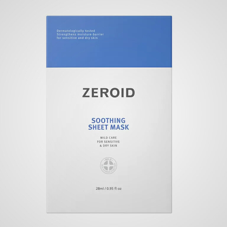 Тканевая маска для сухой и чувствительной кожи лица Soothing 1 шт ZEROID Soothing Sheet Mask Маска 1 шт