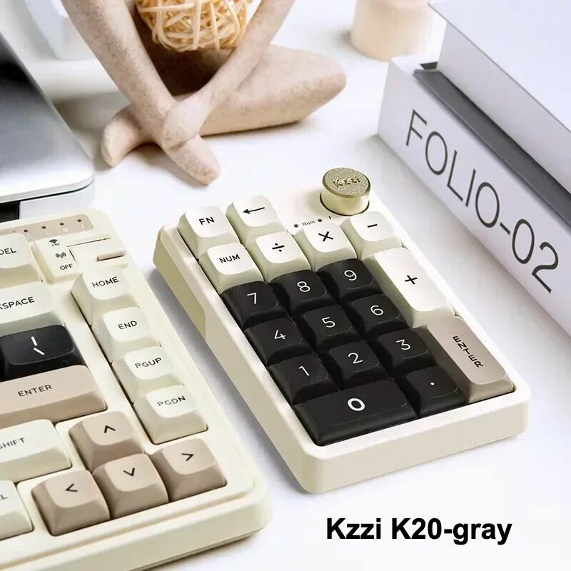 Kzzi K20 Металлическая ручка с трехрежимной мини-цифровой клавиатурой Bluetooth с подсветкой RGB