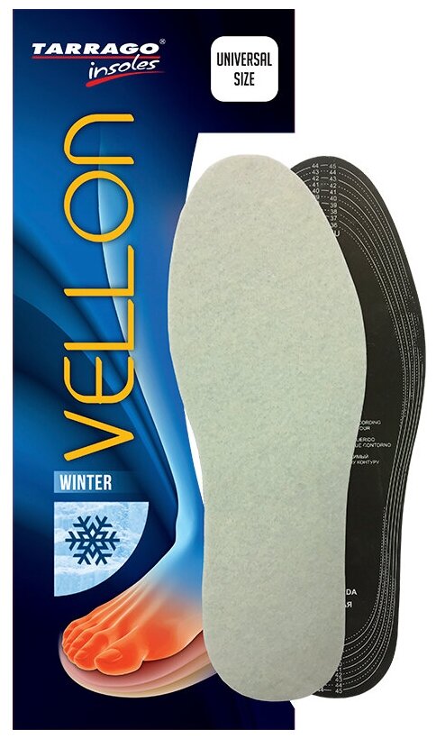 Стельки Tarrago VELLON , двухслойные, зимние, размер 35 - 46