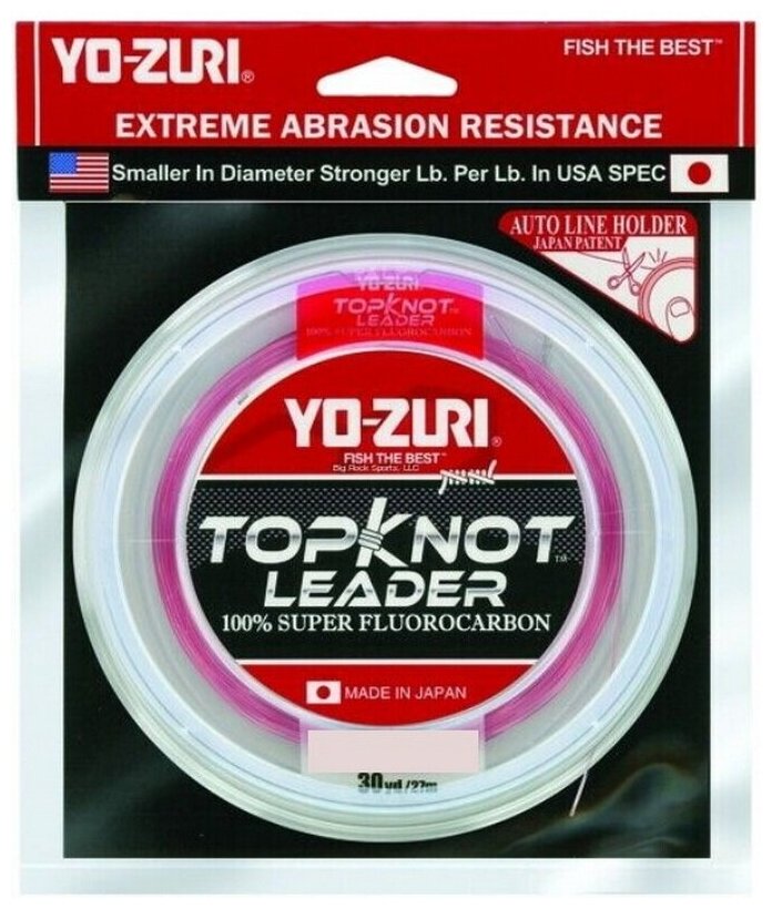Флюорокарбон Yo-Zuri TOPKNOT LEADER FLUOROCARBON 100% 30YDS 60Lbs 0.700mm (natural clear)