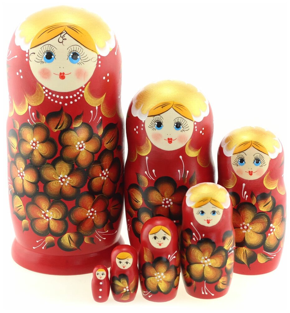 Матрёшка деревянная 7 мест 19 см сувенирная продукция