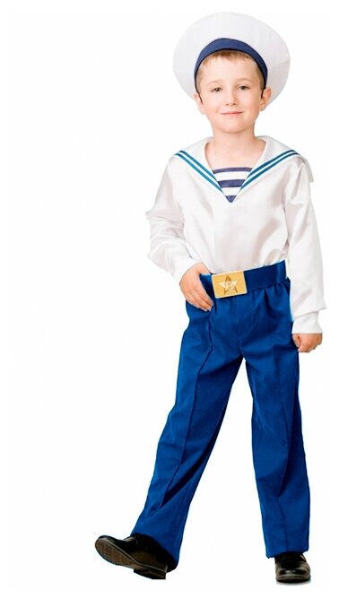 Костюм карнавальный "Матрос парадный" (Цв: Белый-Синий Размер: 116 см)