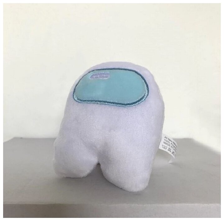 Мягкая игрушка брелок Among Us белый