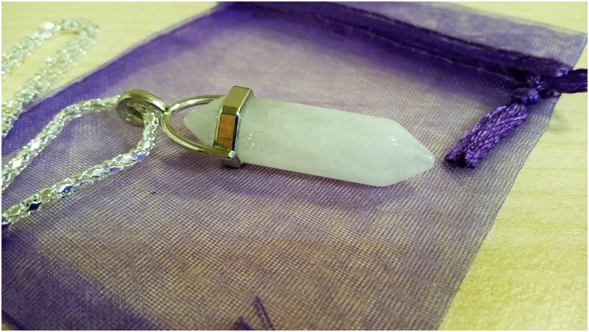 Маятник кристалл подвеска горный хрусталь на цепочке / биолокация, гадание, диагностика организма, поиск клада, ответы на вопросы/