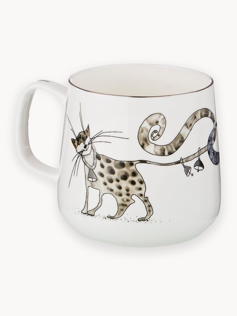 Кружка Lefard "Котики, 450 мл, для чая и кофе, фарфоровая, с рисунком