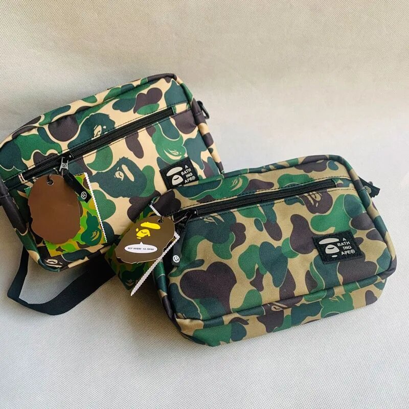 BAPE Сумка школьная каки/хаки унисекс для города и путешествий из нейлона — фото 1