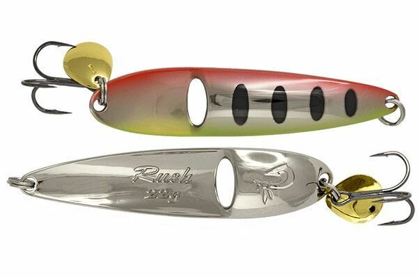Блесна колеблющаяся LureMax Rush 90mm, 28g, 43, Red eye