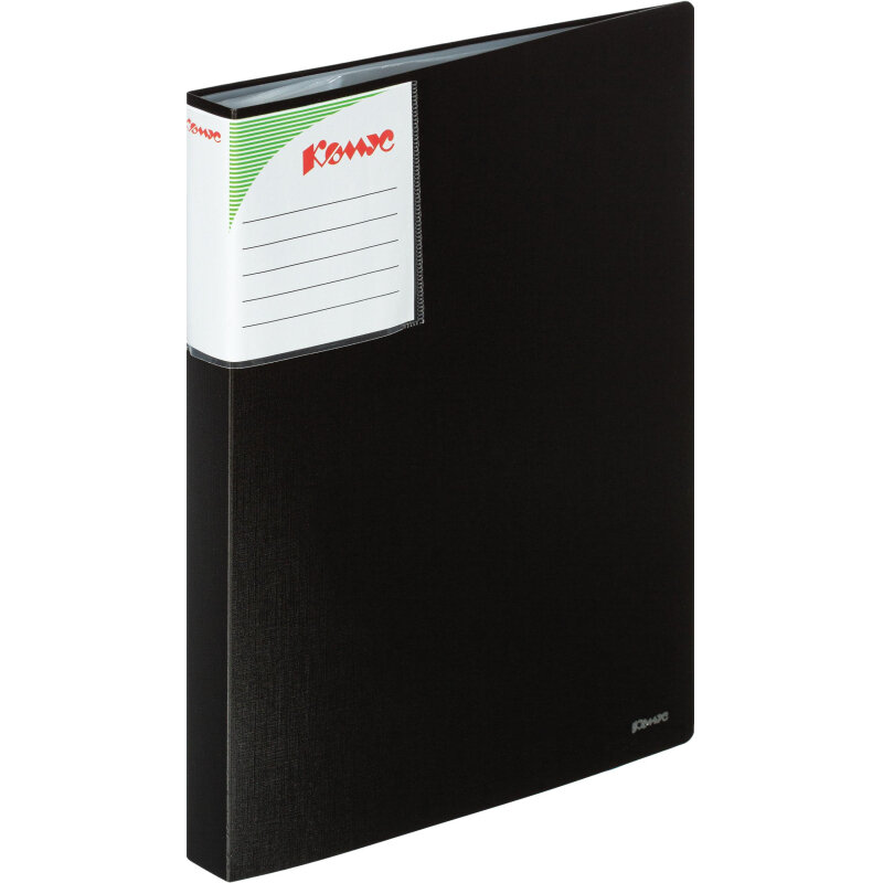 Папка файловая 40 файлов Комус Шелк черная 328007