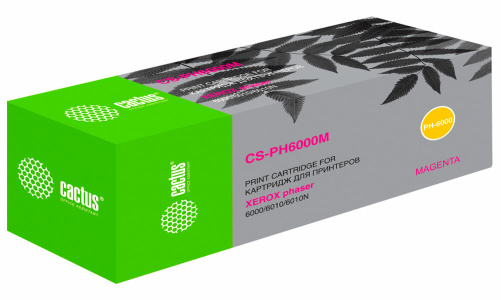 Картридж лазерный Cactus CS-PH6000M, для XEROX Phaser 6000/6010N, пурпурный, ресурс 1000 страниц