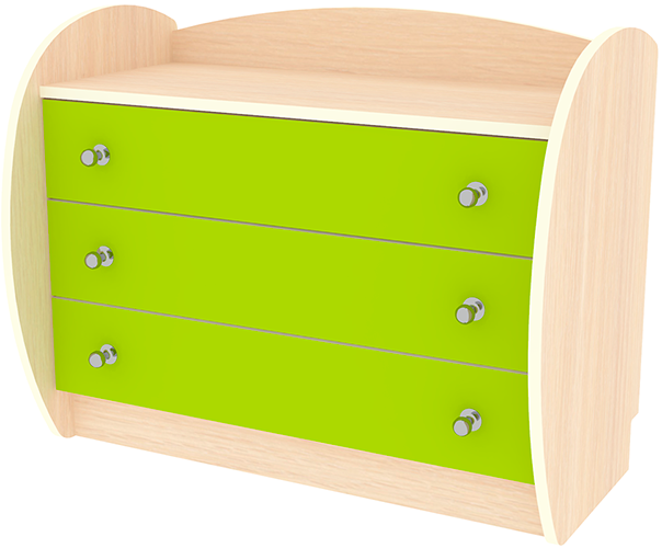 Комод Низкий Дуб Молочный - Лайм