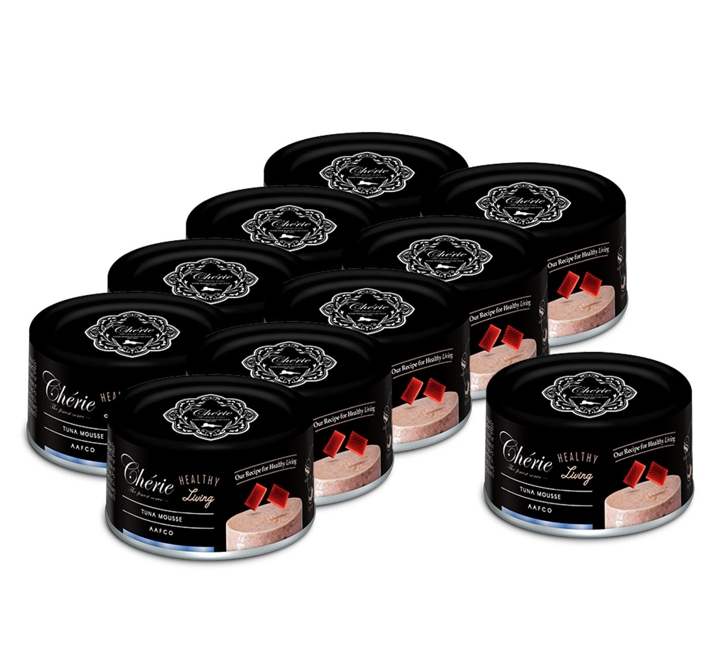 Pettric Cherie Healthy Living влажный корм для взрослых кошек мусс из тунца, в консервах - 80 г x 10 шт.