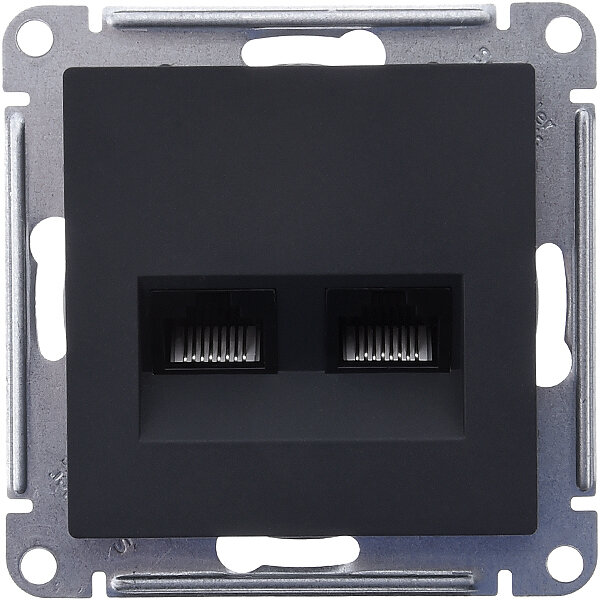 Механизм Atlas Design ATN001485 розетки компьютерной двойной 2хRJ45 кат.5е с/п базальт Schneider Electric (2 шт. в наборе)