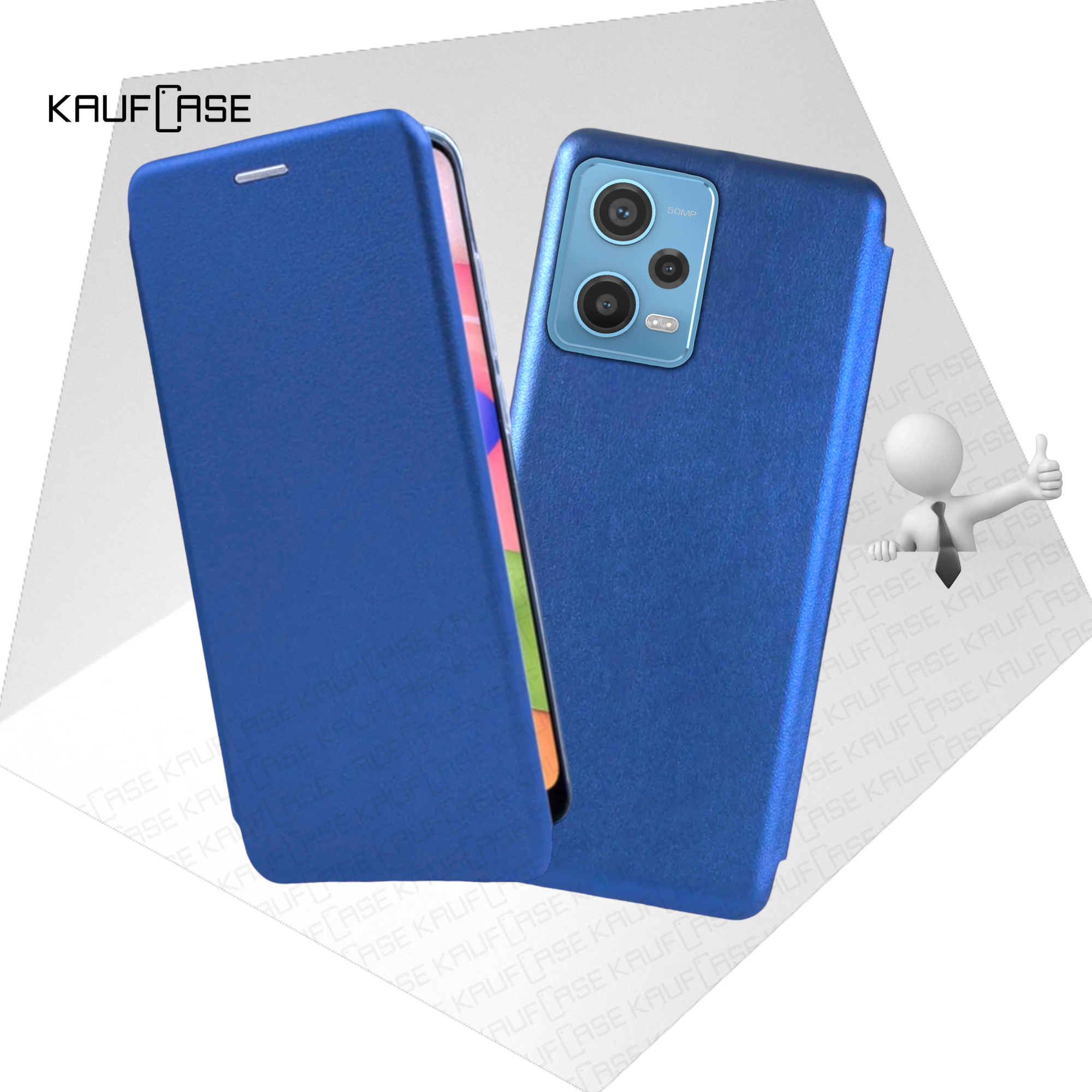 Чехол книжка для телефона Xiaomi Redmi Note 12 Pro 5G (6.67"), синий. Текстура под кожу