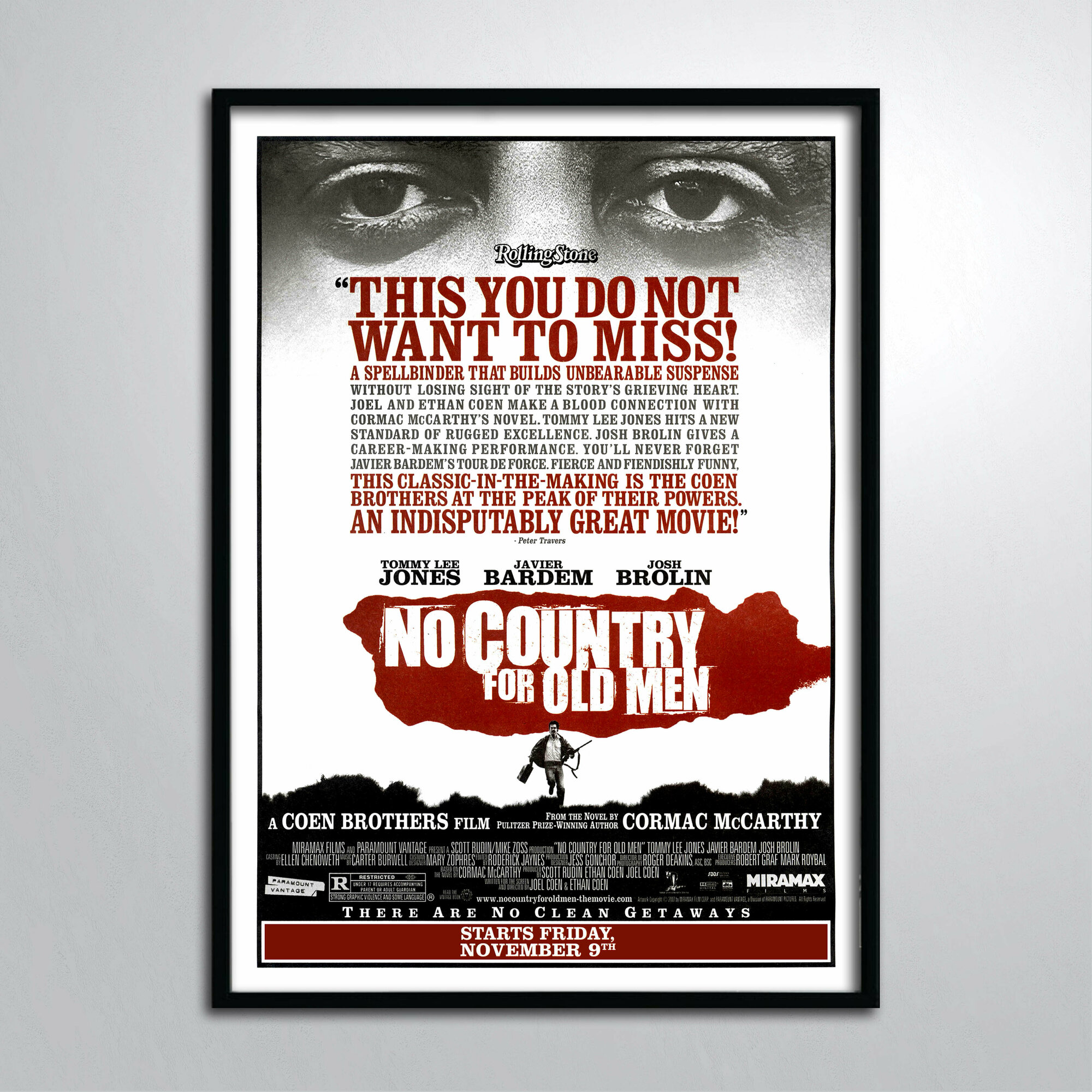 Постер без рамы/Братья Коэн Старикам тут не место Винтаж No Country for Old Men (А2/420х594)