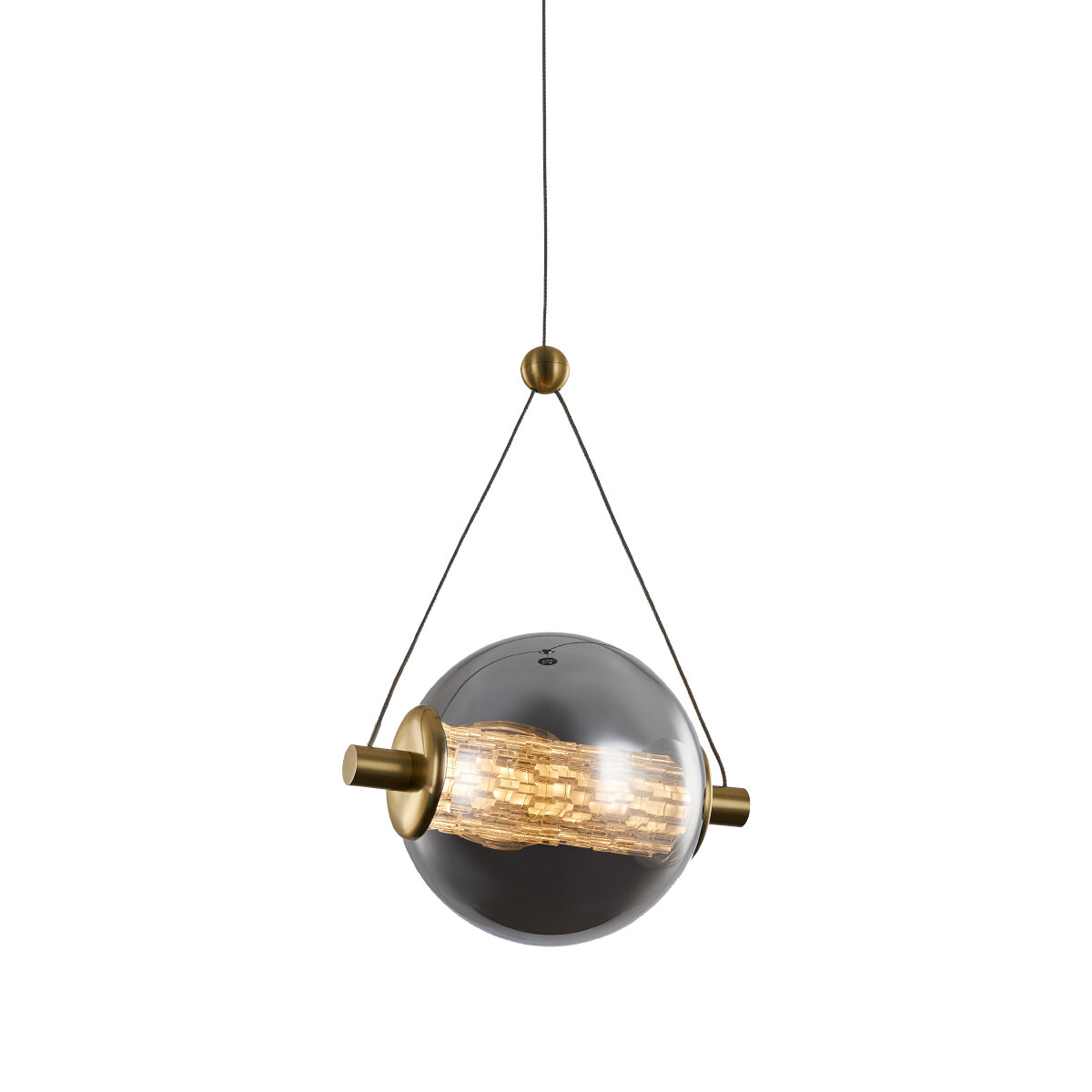 Подвесной светильник Delight Collection MD23030090 MD23030090-1D brass, Латунь/Дымчатый, LED, 1 x 6.5 Вт.