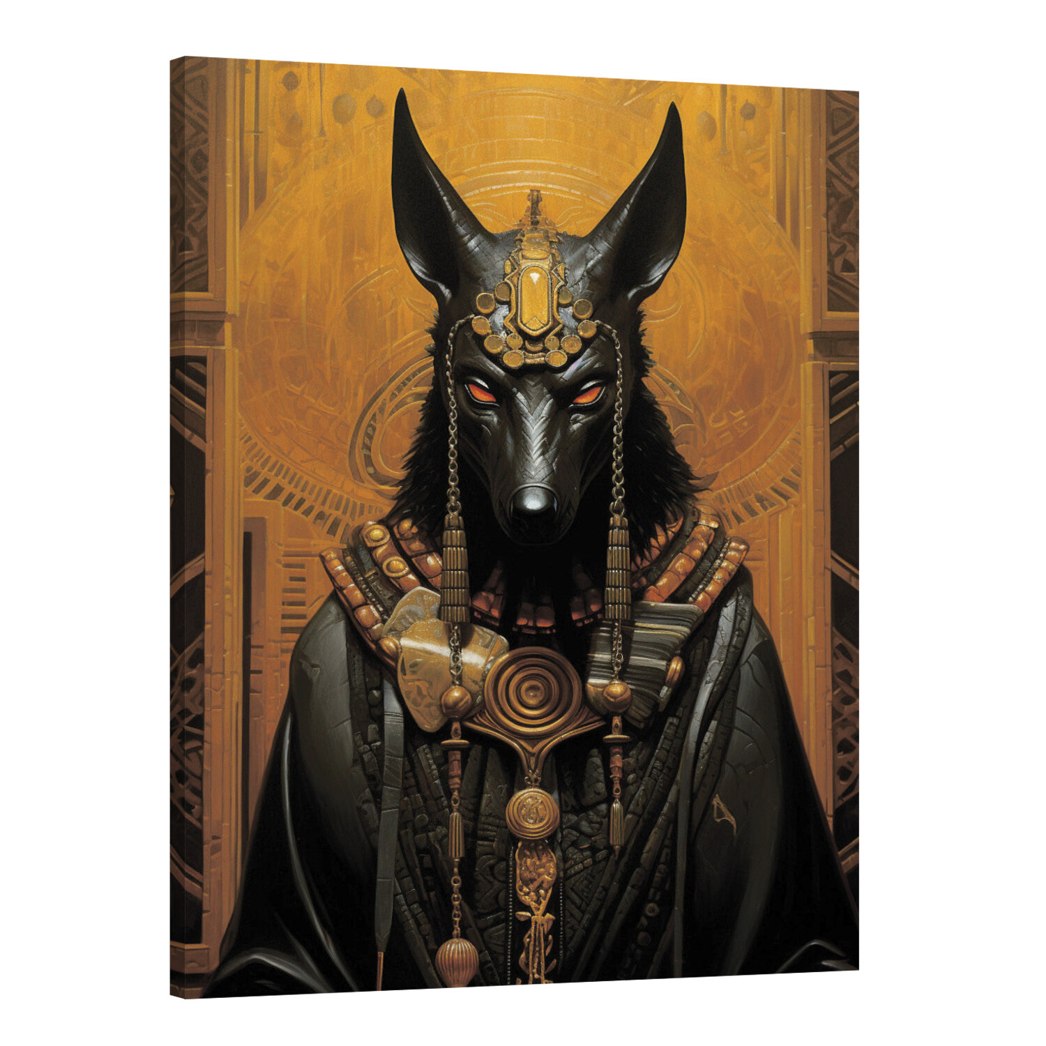 Интерьерная картина 50х70 "Анубис: стражник врат в загробный мир"