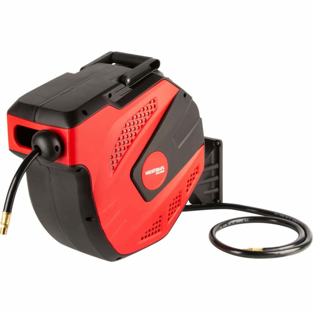 Шланг пневматический армированный PVC на катушке (15+1 м; 1/4; 20 бар) WIEDERKRAFT WDK-85250, 15 м, к разрывам