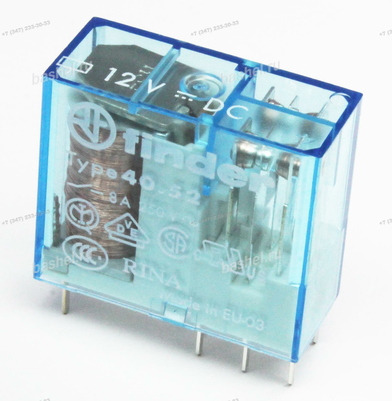 RELAY 405290120000 12V 8A, Реле, 40, FINDER, (упр:12В/DC, комм: 8A/250В/AC, 2NO/2NC, AgNi, R-coil:220 Ом)
