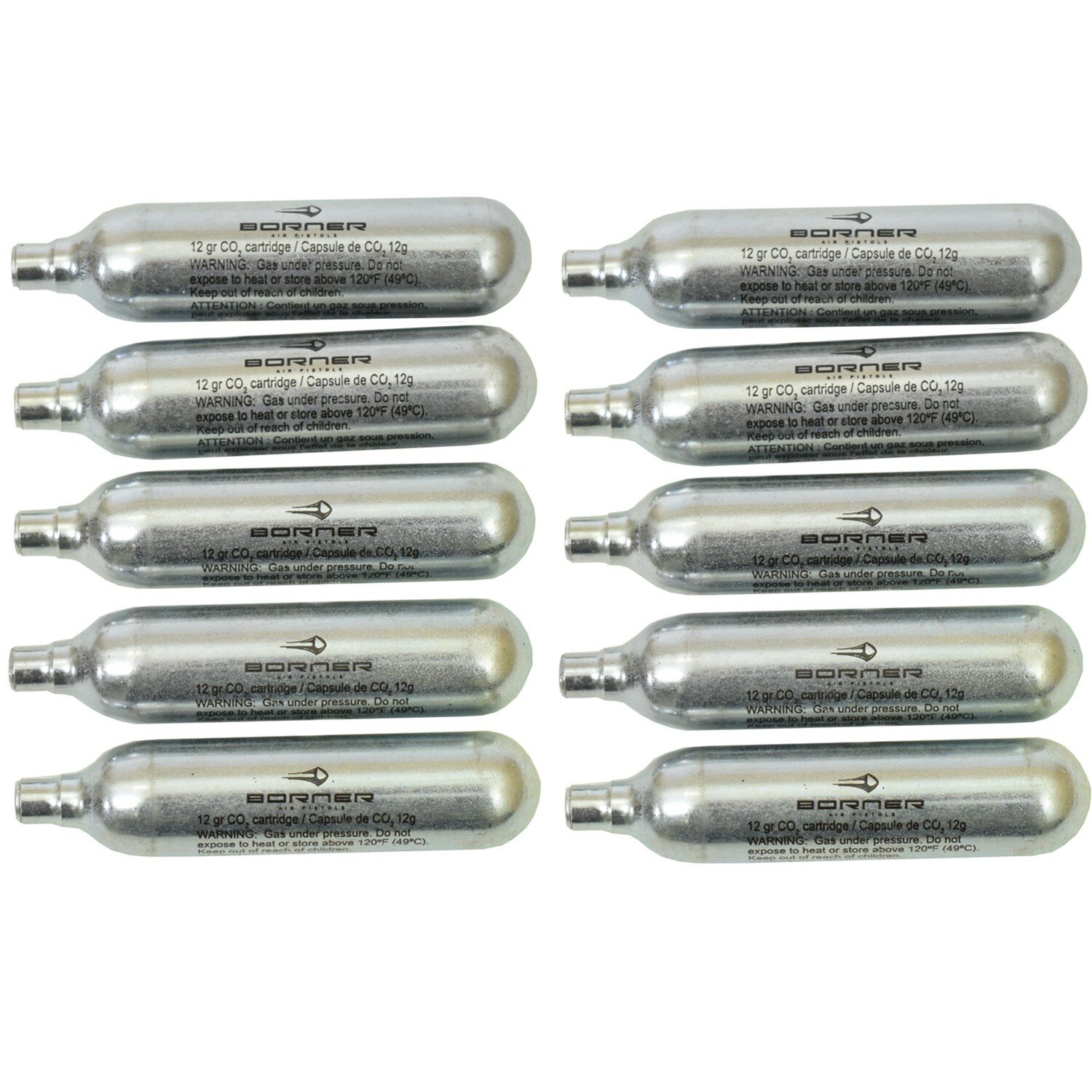 Баллончик СО2 "Borner" 12 грамм (10 штук в упаковке)