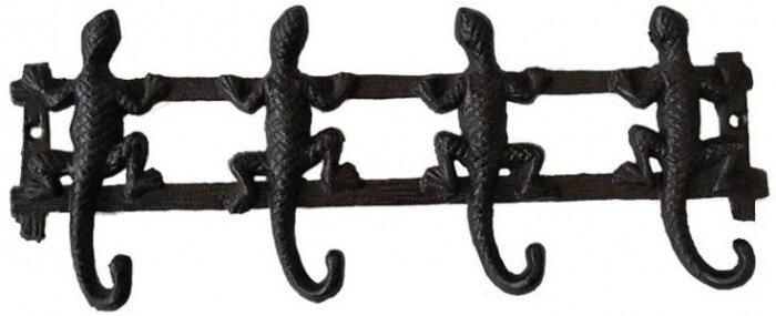 Iron Garden YM-HK-6431 Вешалка настенная ящерки, 4 крючка, iron garden