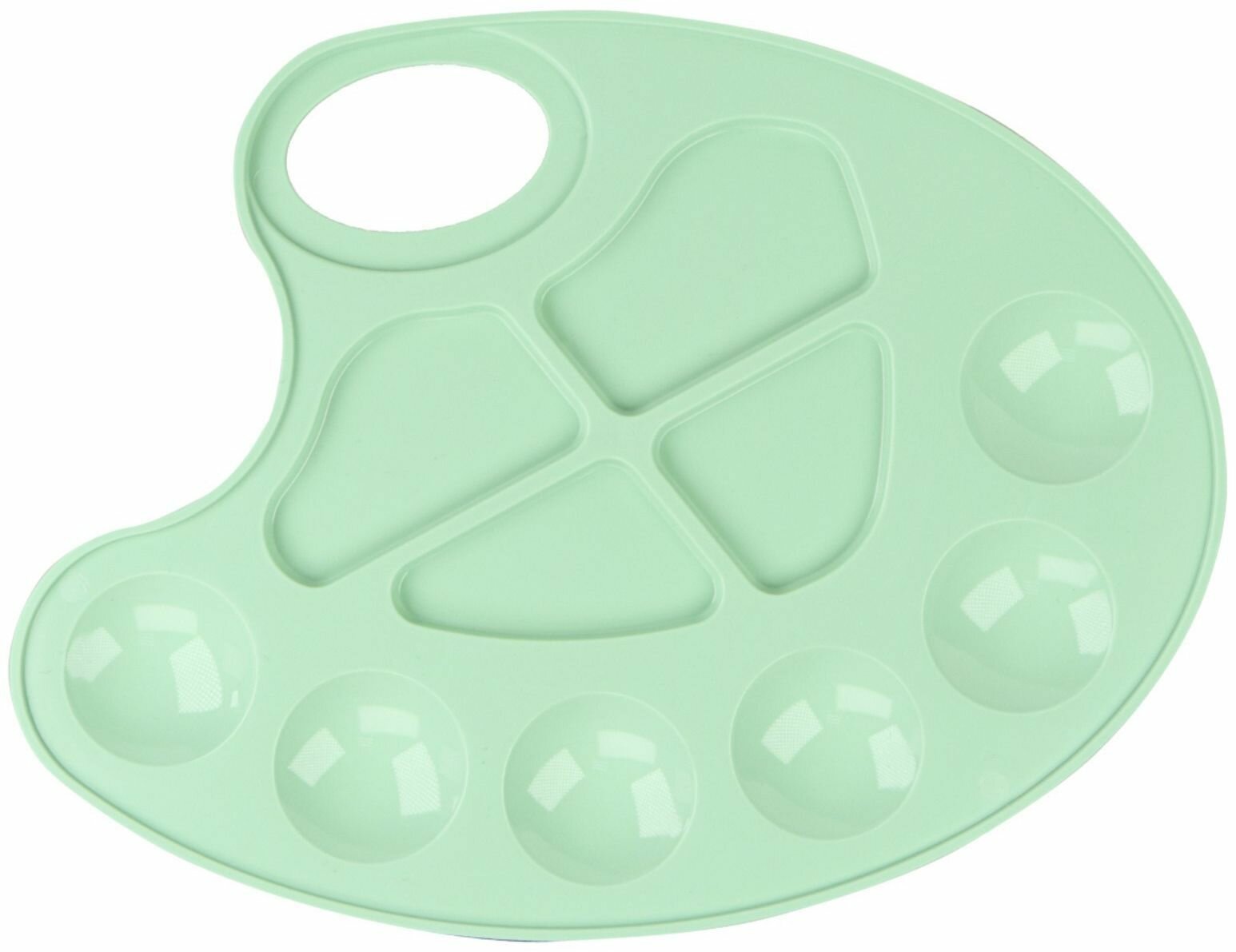 Палитра художественная для рисования "Прованс" на 10 ячеек, пластиковая, овальная, для смешивания красок (акварели, гуаши, акрила и масла), пастельные цвета, микс