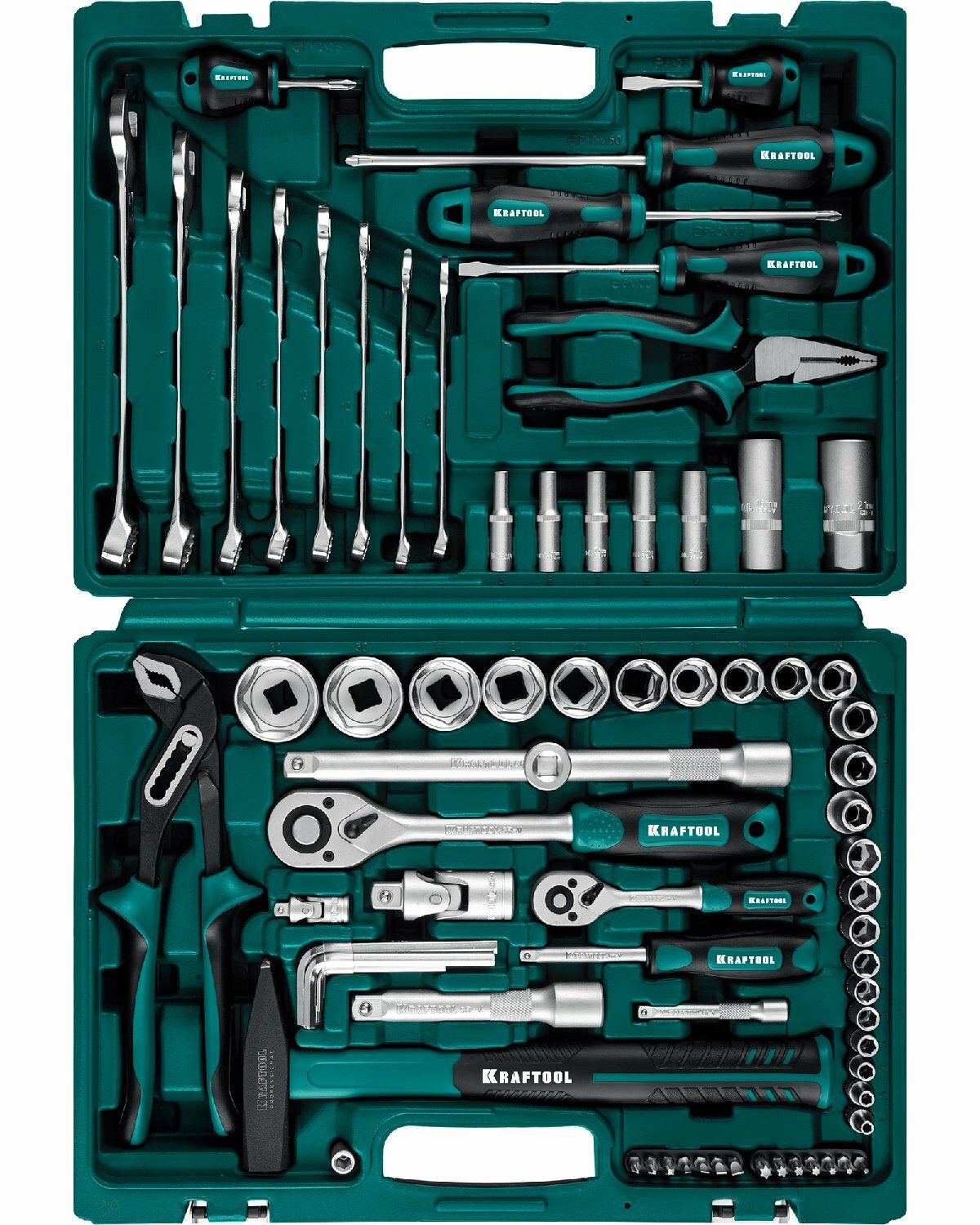 KRAFTOOL EXTREM-76, 76 предм, (1 2 +3 8 +1 4 ), Универсальный набор инструмента (27889-H76) (27889-H76)