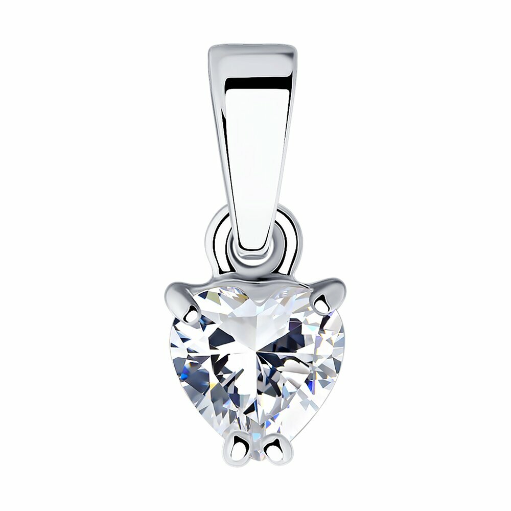 Подвеска, серебро, 925 проба, родирование, фианит