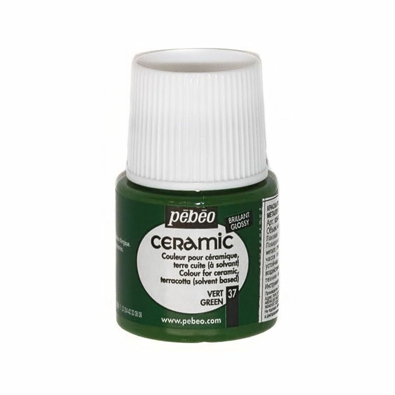 Краска для керамики и металла Pebeo Ceramic, 45 мл, 037 зеленый