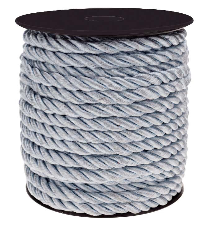Шнур витой декоративный для рукоделия 5 мм, голубой, 20 метров / Шнур крученый на бобине
