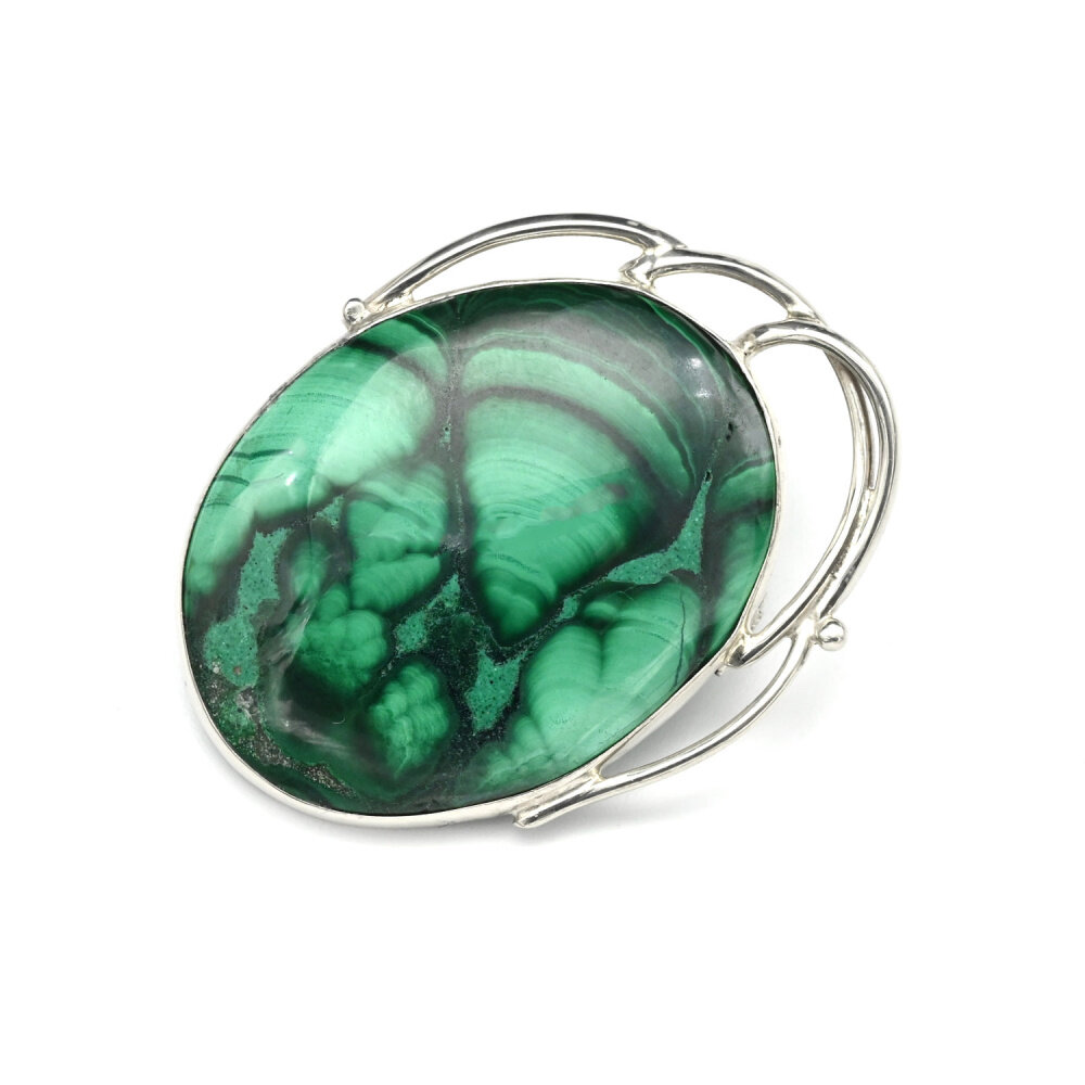 Брошь, малахит