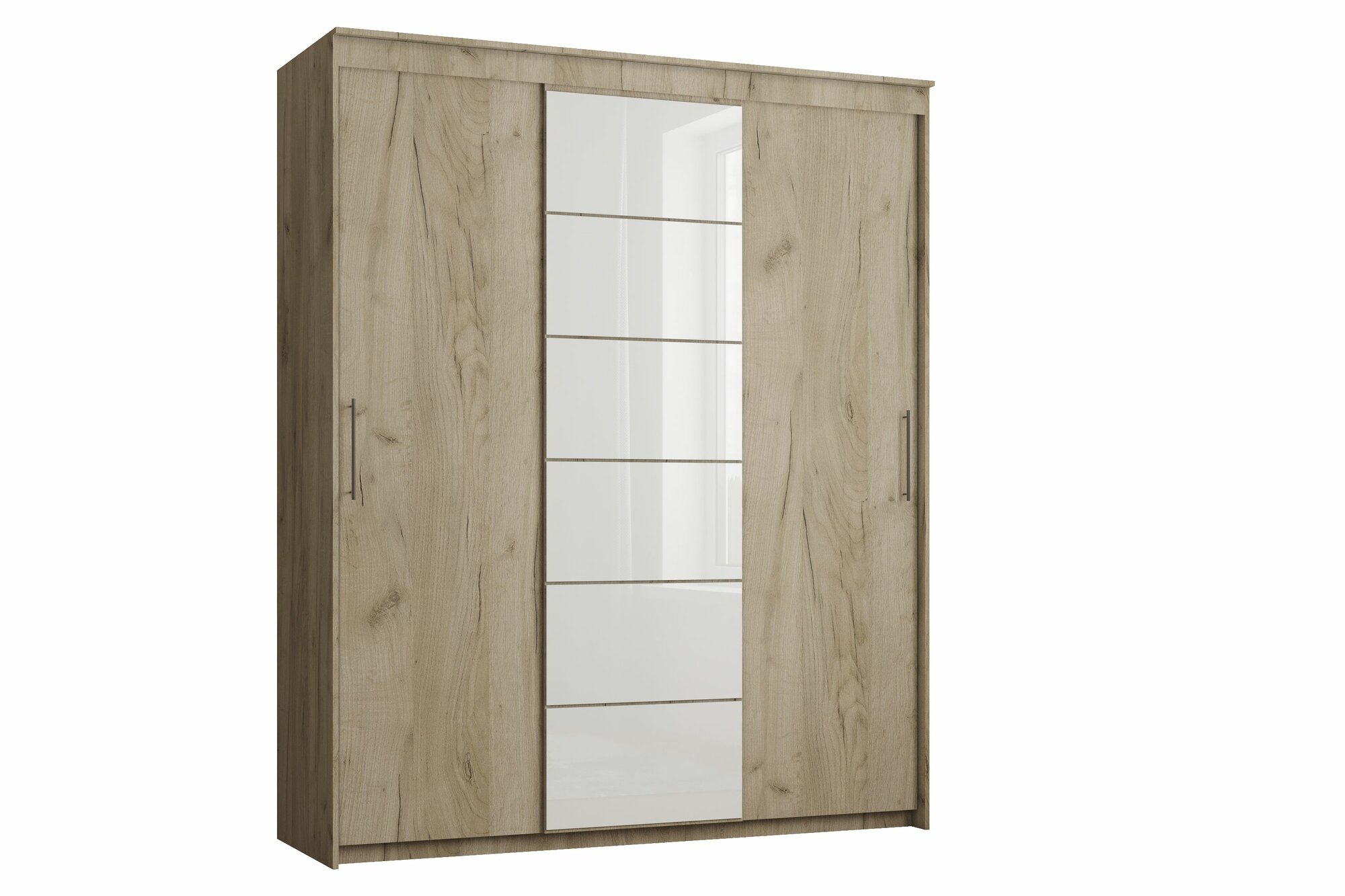 Шкаф-купе "Арманд 3" 160-45-240 Дуб Крафт Серый и оракал белый 010М платье-белье