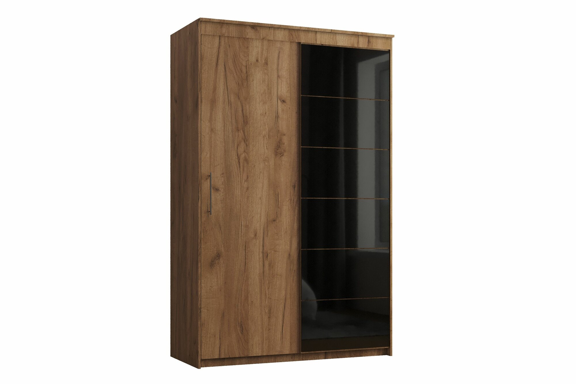 Шкаф-купе "Арманд 2" 100-45-240 Дуб крафт табачный и оракал черный 070М ручка рейлинг хром матовая наполнение платье