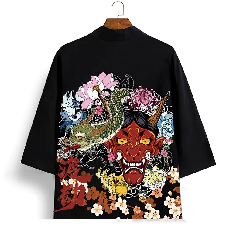 Женское кимоно Tangslady из полиэстера Черный, 33