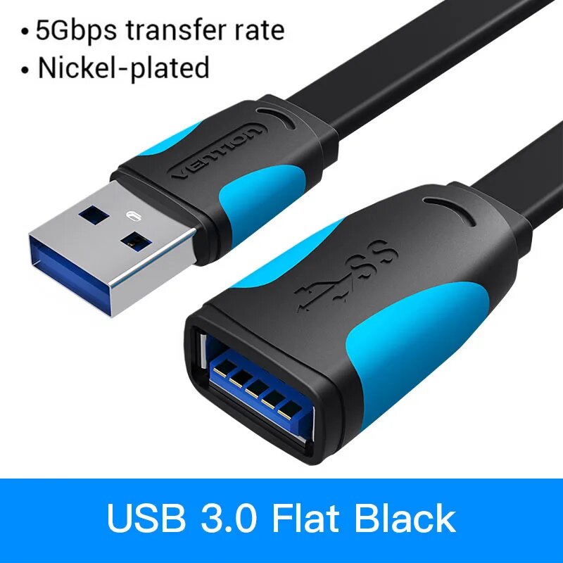 Кабель-удлинитель Vention USB 3.0 2 м, USB 3.0 Black A13