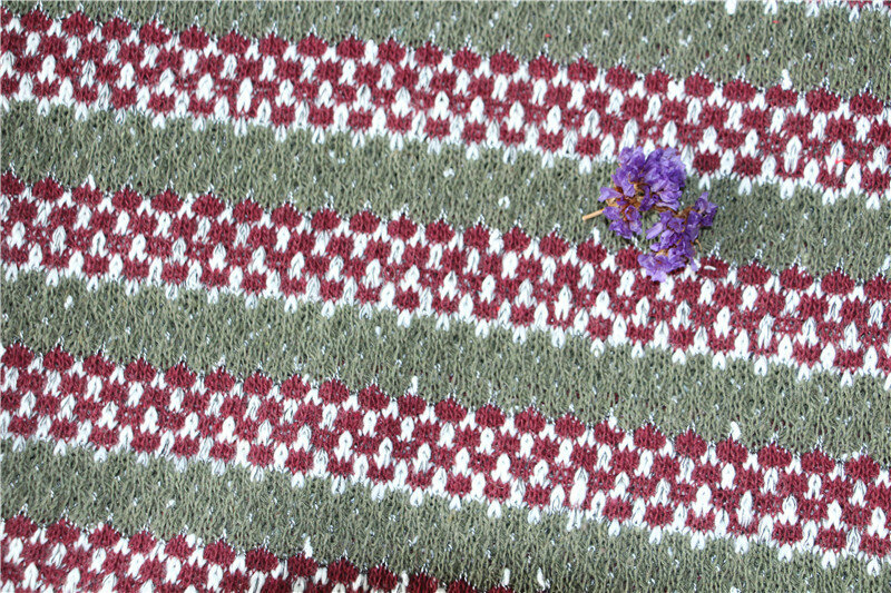 Ткань JIAYI, жаккард, армированная, темно-бордовая, армированный зеленый, полиэстер 90%, хлопок 10%,