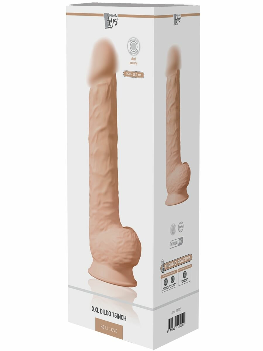 Фаллоимитатор супергигант на присоске "REAL LOVE DUAL DENSITY XXL DILDO 15INCH" 28см