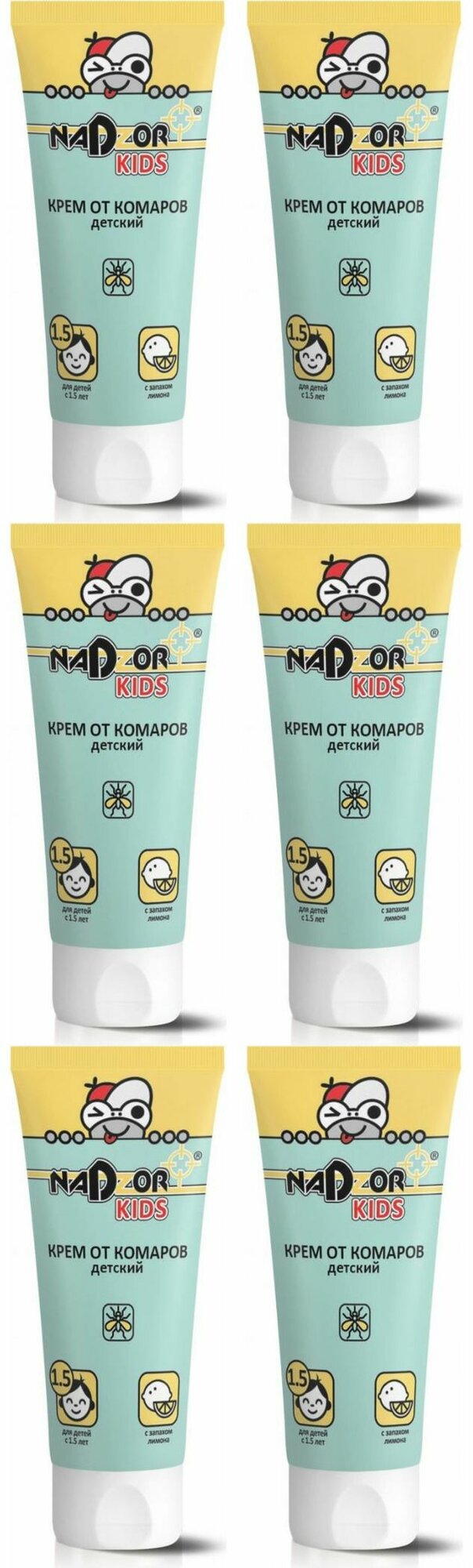 Nadzor Крем от комаров и мошек Детский, с 1,5 лет, 30 мл, 6 шт/