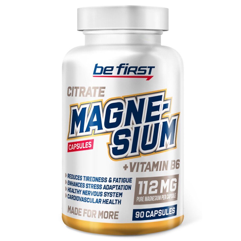 Be First Magnesium Citrate + B6, 90 капсул