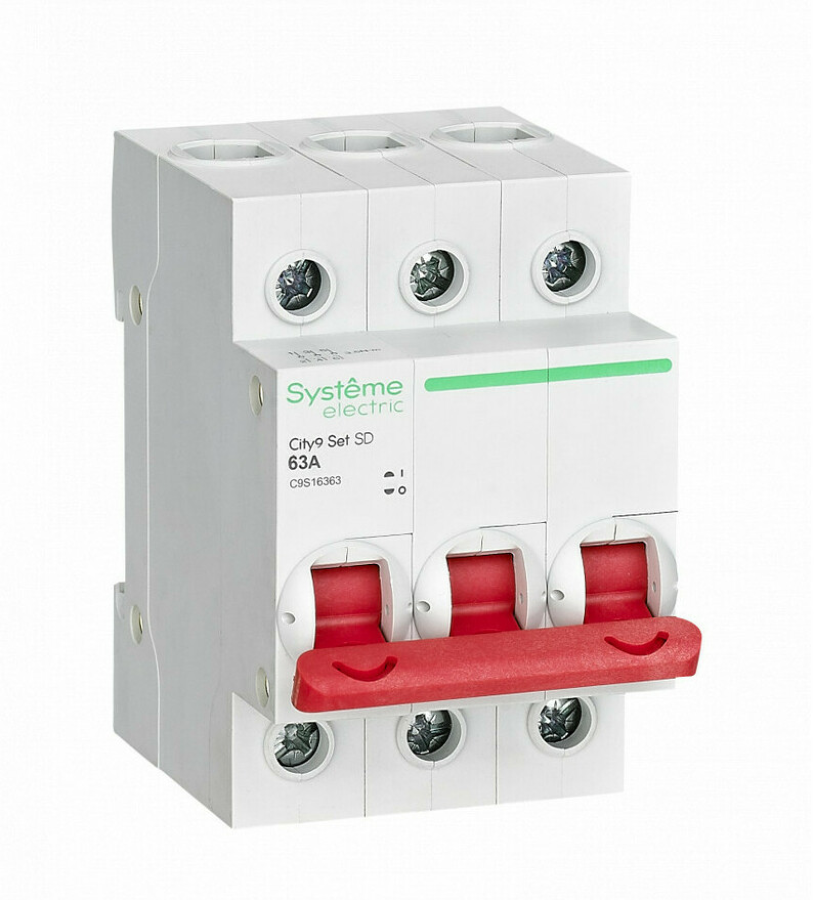 Выключатель нагрузки Systeme Electric / Систем Электрик City9 Set, 3Р 63А 400В, C9S16363 / разъединитель