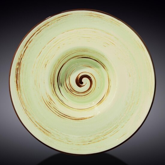 Тарелка Wilmax England глубокая 27 см SPIRAL фарфор фисташковый цвет