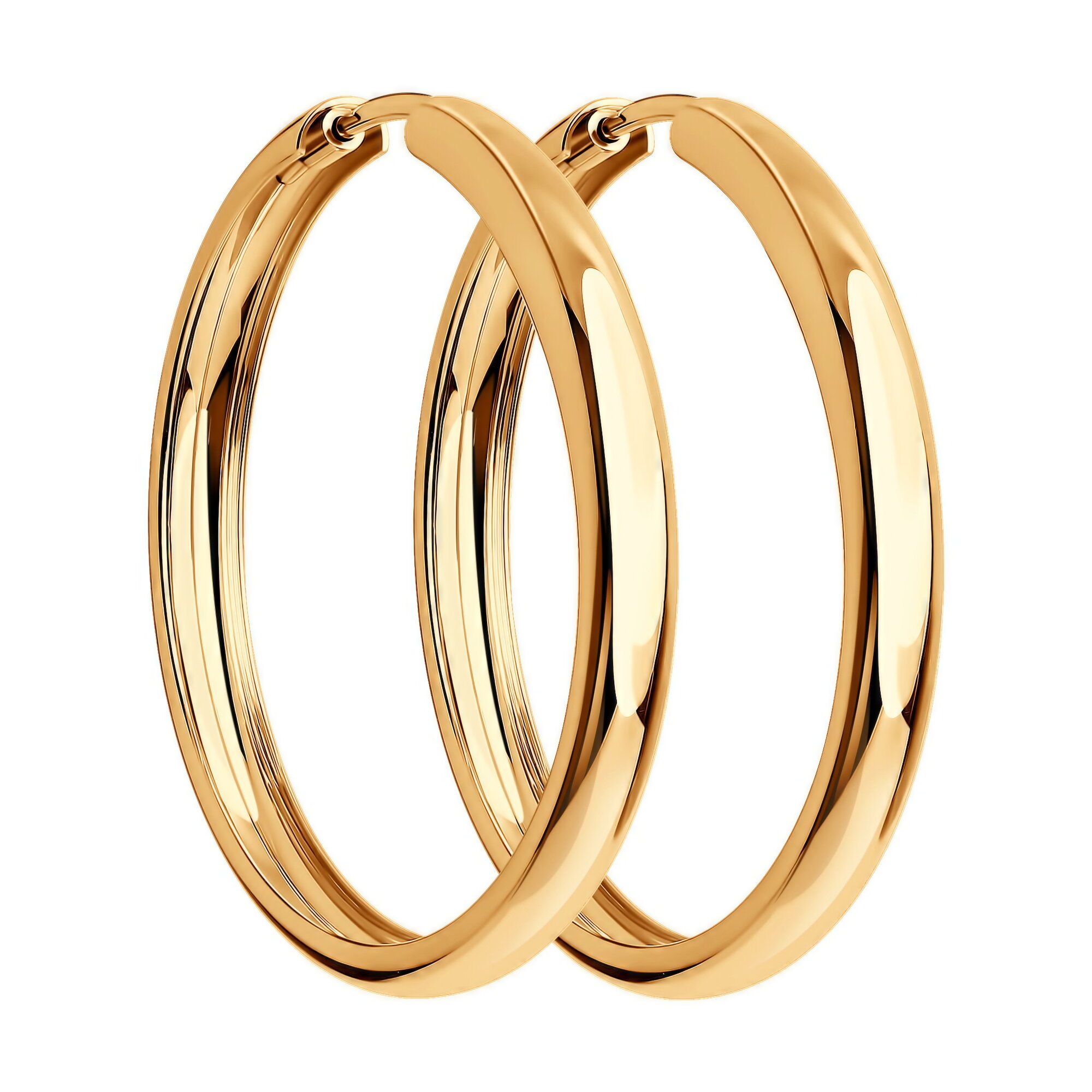 Серьги конго, красное золото, 585 проба