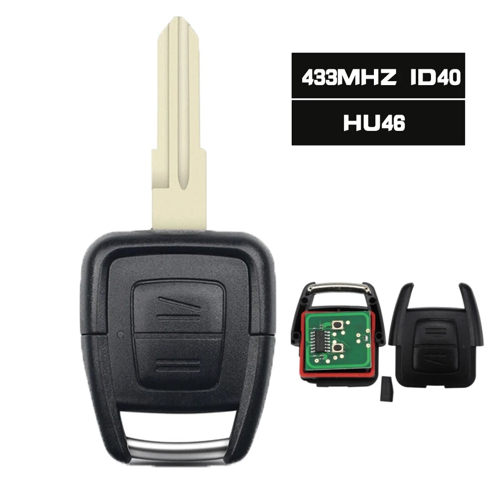 Ключ авто Opel Zafira Astra 433MHz ID40 HU46 2 кнопки