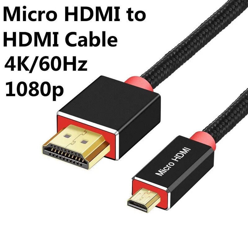Shuliancable Micro HDMI-кабель-адаптер 4K 60Гц 1080P 1 метр 2 м
