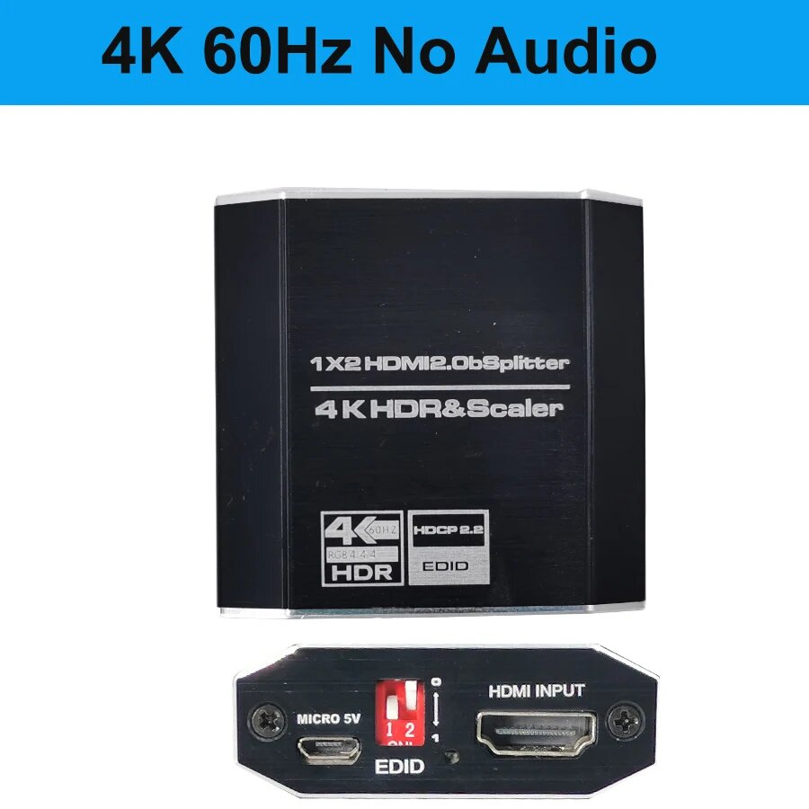 HDMI сплиттер HDmatters 1x2 4K 60Hz no audio