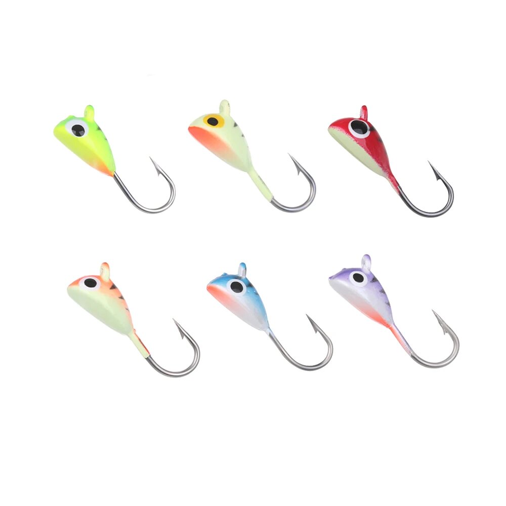 6 шт./комплект, приманка-крючок со свинцовой головкой, 2 см, 1,6 г