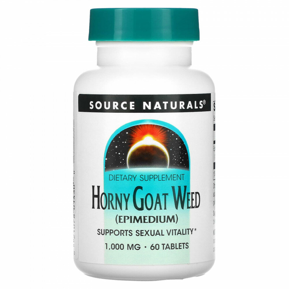 Source Naturals, экстракт горянки, 1000 мг, 60 таблеток