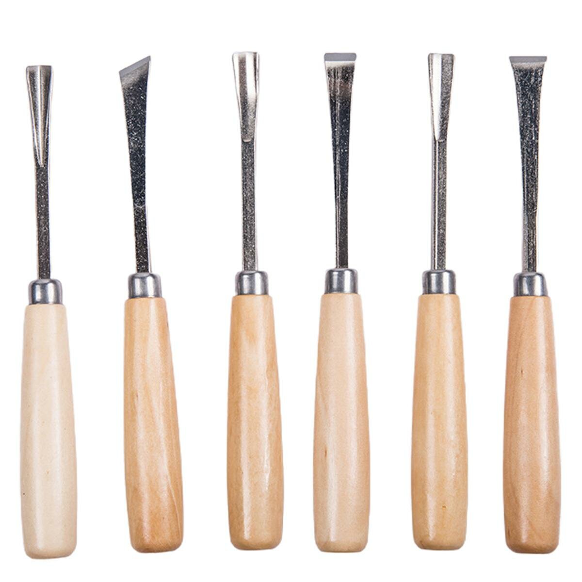 Шт. гравировальных стамесок из нержавеющей стали с защитой от ржавчины и истираний, набор из 6 шт. гравировальных стамесок по дереву для поделок